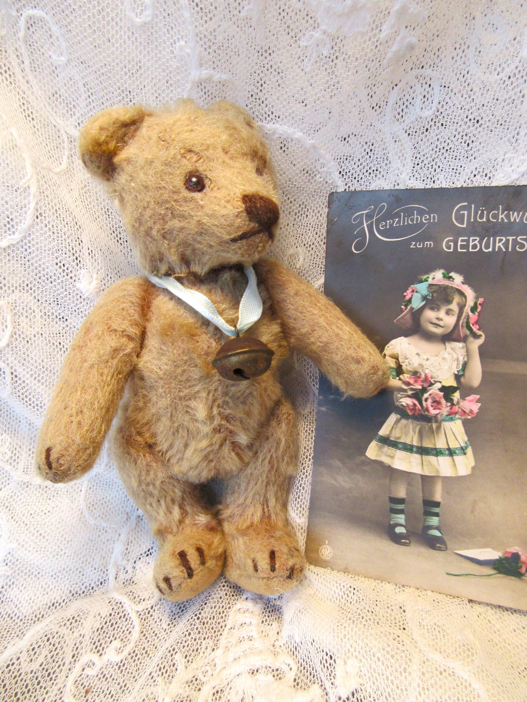 Antiker Kleiner Teddy SET Petz Bär Bärchen Puppen Accessoires Teddybär ...