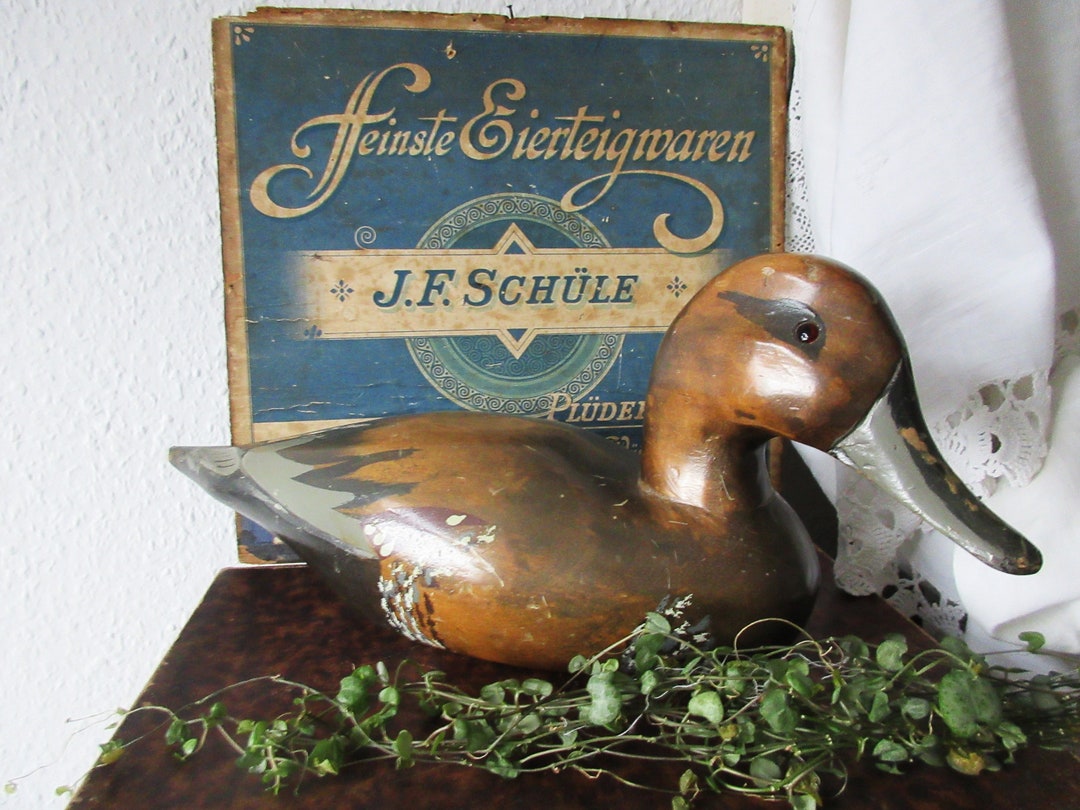 Vintage Decoy Wooden Duck Garden Decoration Folk Art Country House ...