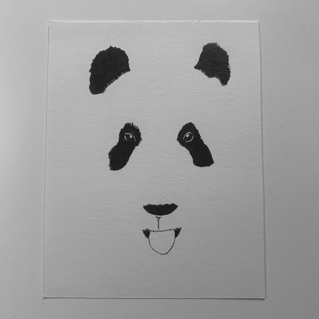 Panda Ink Drawing 4 Original Art / Minimalist / Negative Space ...