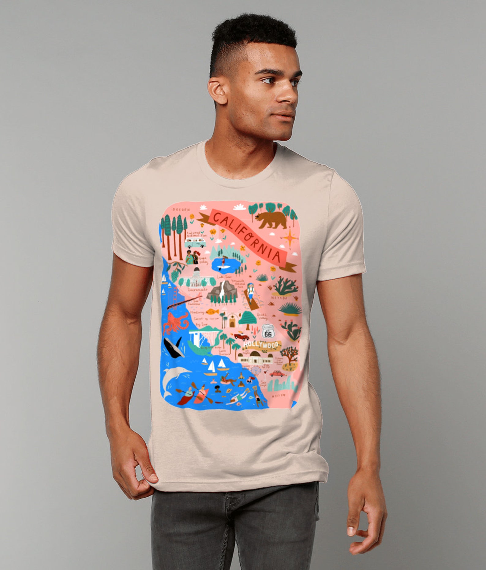 Beautiful California Map T-shirt - Etsy