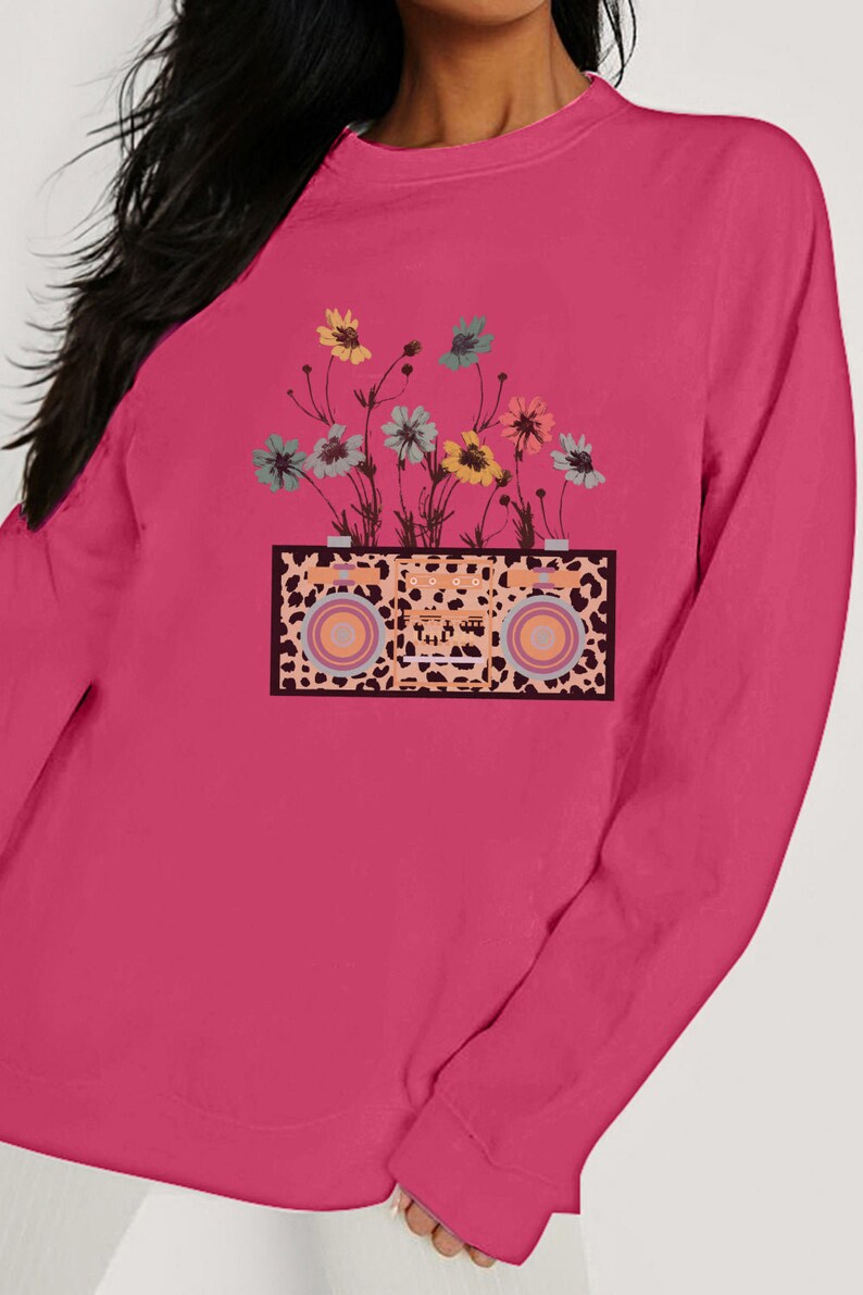 Simply Love Full Size Flower & Sound Box Graphic Sweatshirt - Etsy
