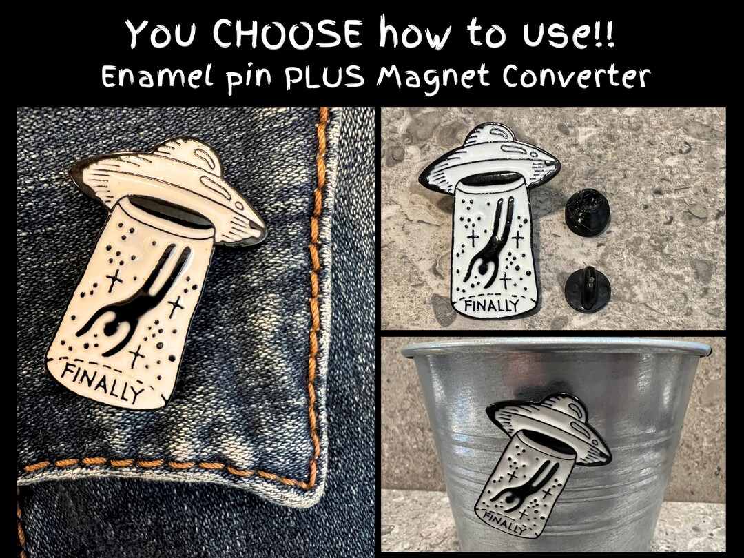 ALIEN ABDUCTION Finally!! Spaceship Enamel Lapel Pins With Magnetic Pin ...