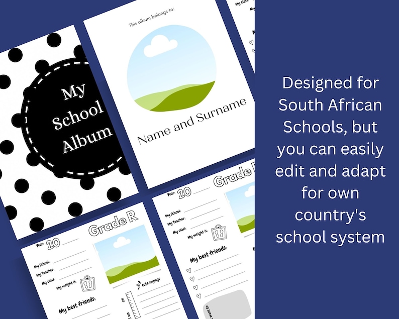 Editable School Album Canva Template Customizable Yearbook Design Back ...