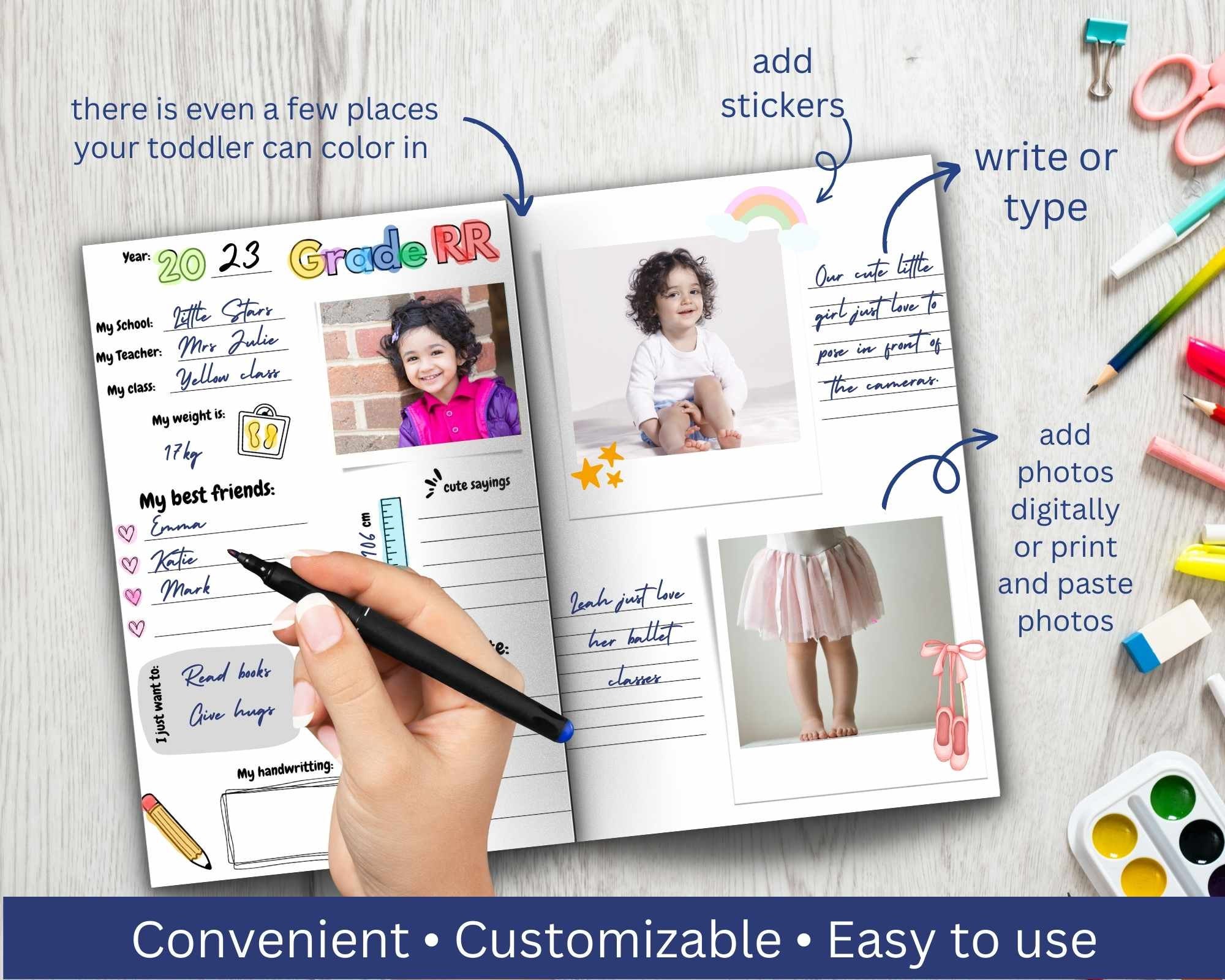 Editable School Album Canva Template Customizable Yearbook Design Back ...