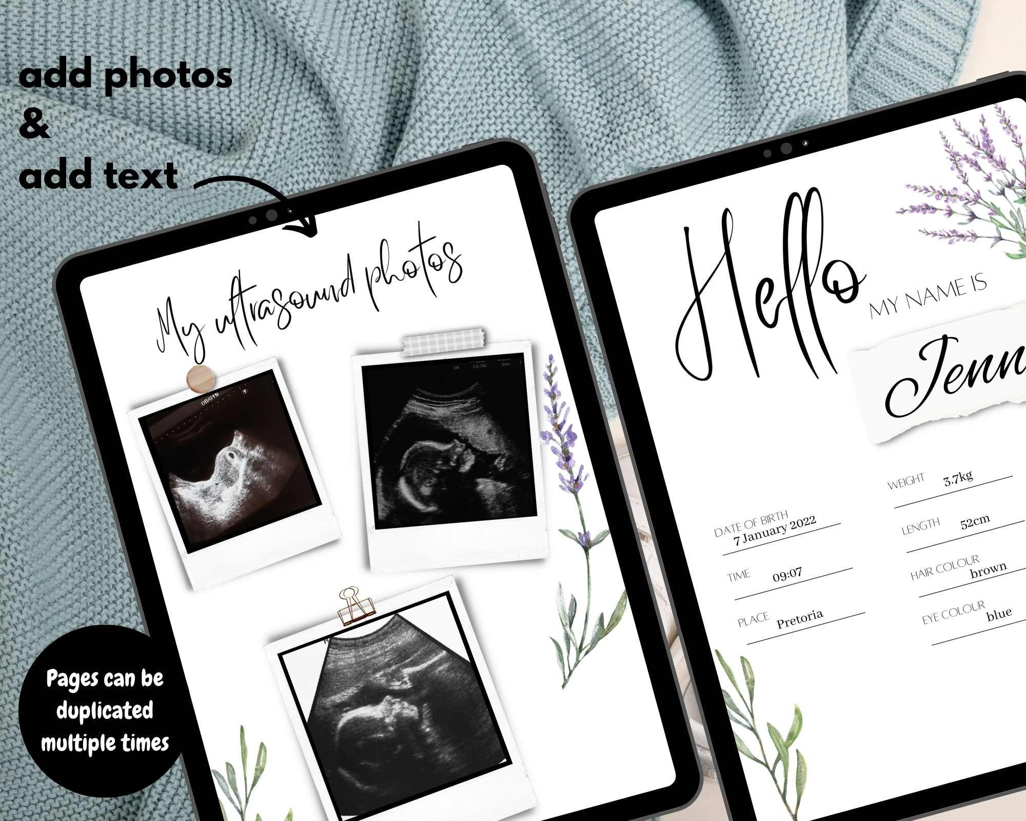 Baby First Year Journal Minimalist Digital Baby Journal Milestones ...