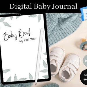 Baby First Year Journal Minimalist Digital Baby Journal Milestones ...