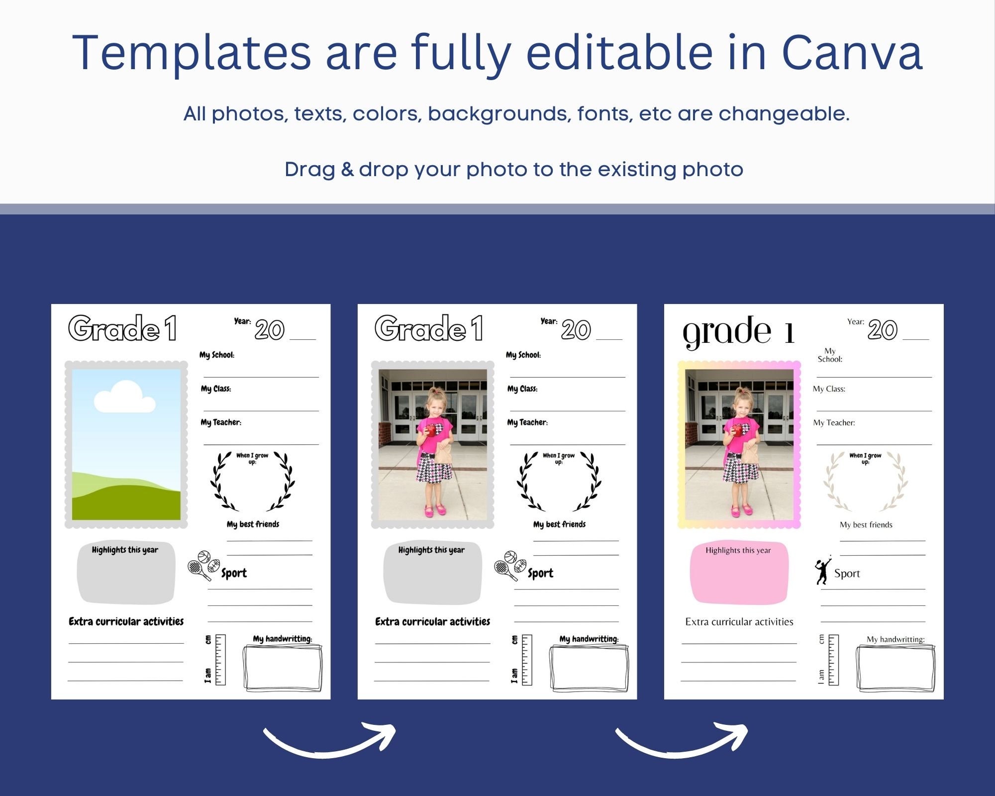 Editable School Album Canva Template Customizable Yearbook Design Back ...