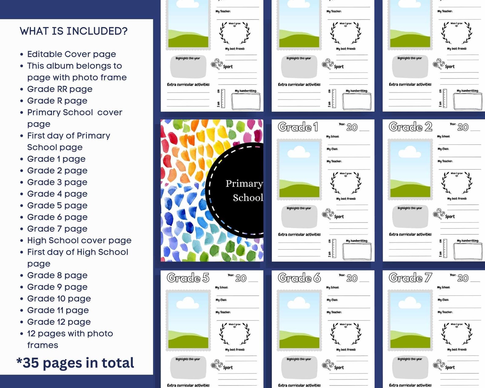 Editable School Album Canva Template Customizable Yearbook Design Back ...