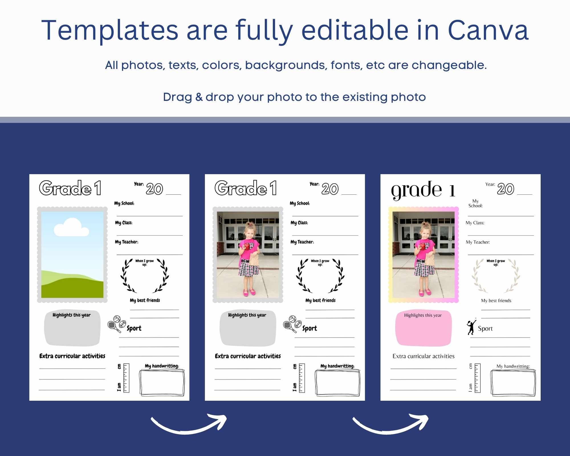 Editable School Album Canva Template Customizable Yearbook Design Back ...