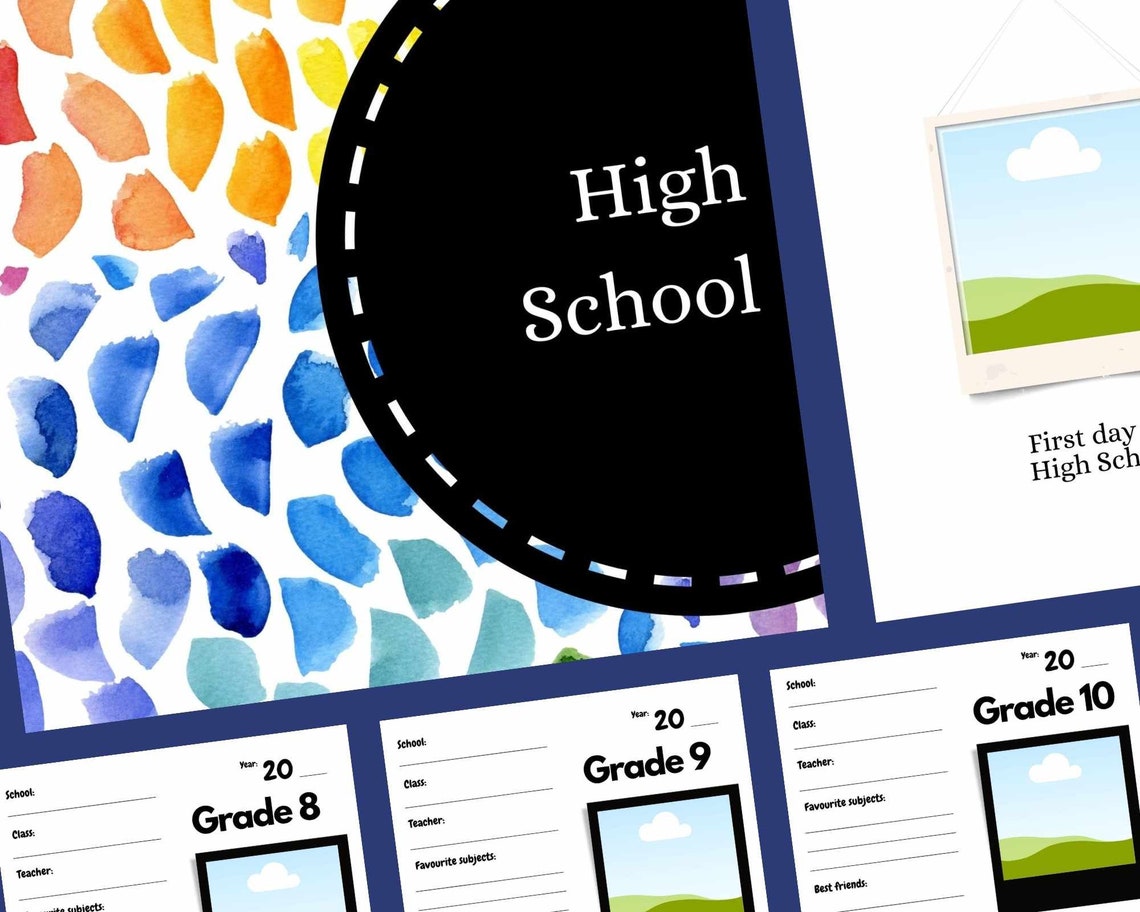 Editable School Album Canva Template Customizable Yearbook Design Back ...