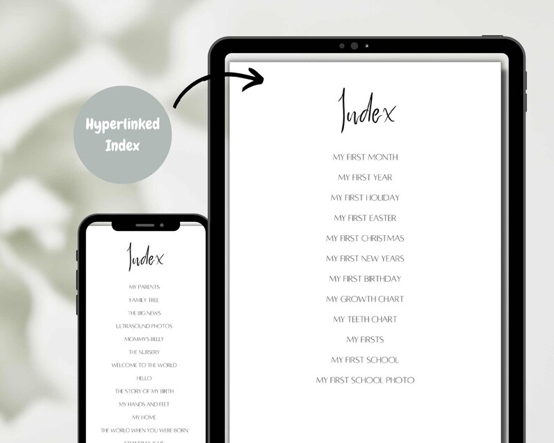 Baby First Year Journal Minimalist Digital Baby Journal Milestones ...