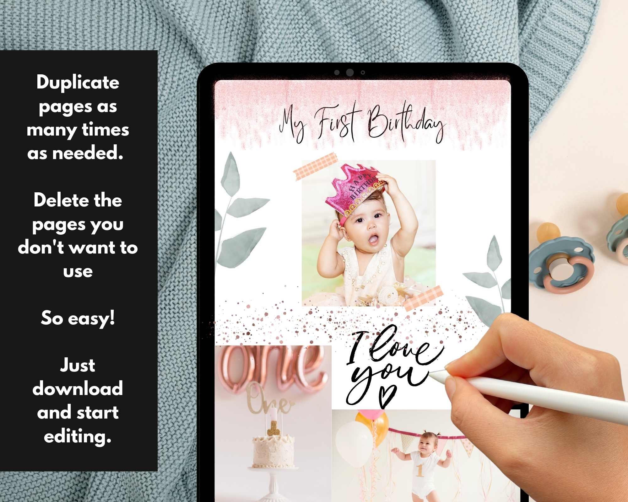 Baby First Year Journal Minimalist Digital Baby Journal Milestones ...