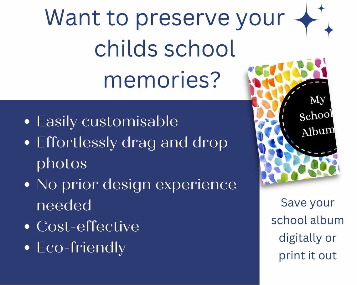 Editable School Album Canva Template Customizable Yearbook Design Back ...