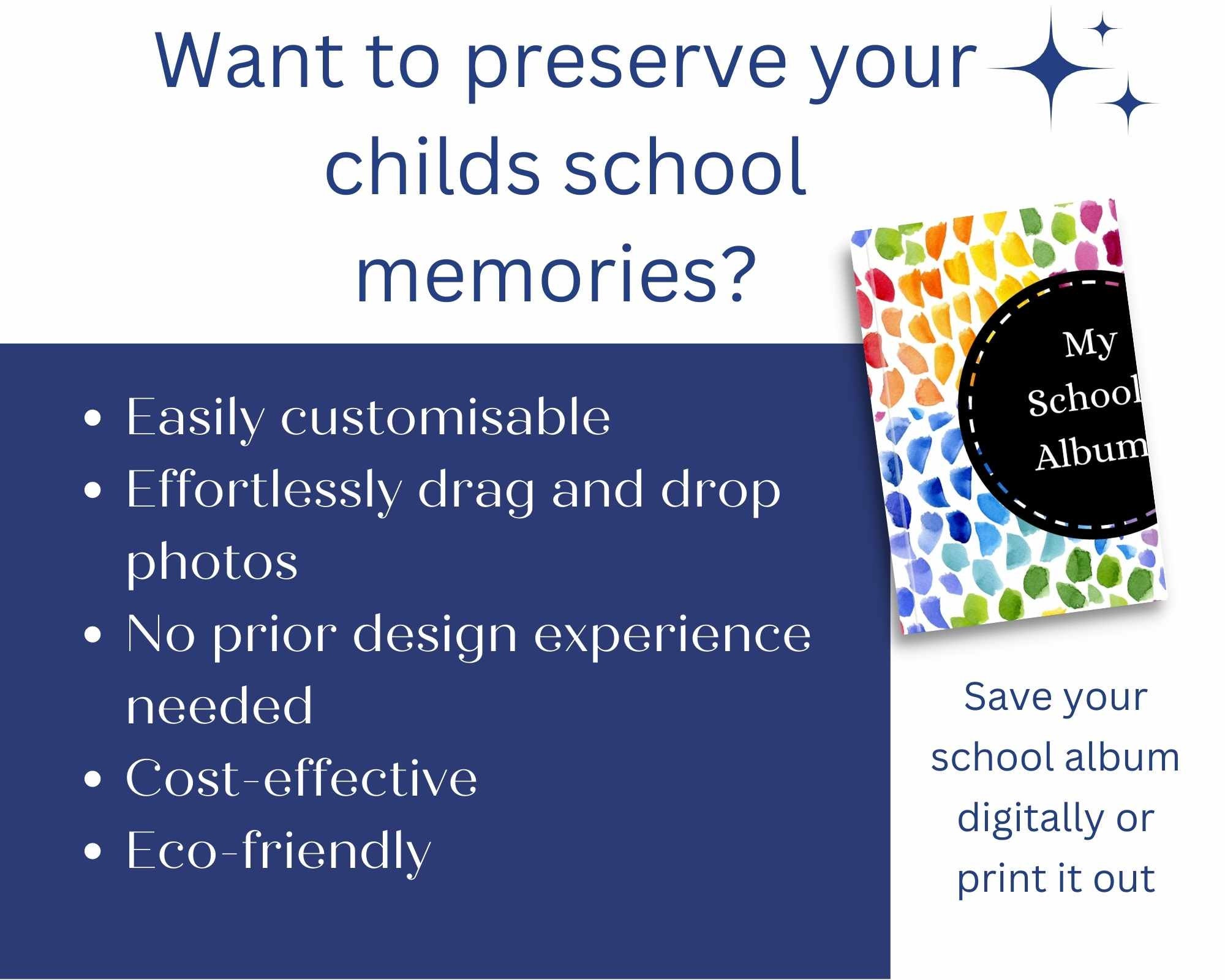 Editable School Album Canva Template Customizable Yearbook Design Back ...