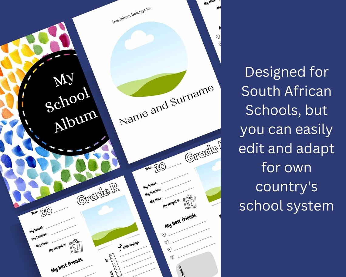 Editable School Album Canva Template Customizable Yearbook Design Back ...