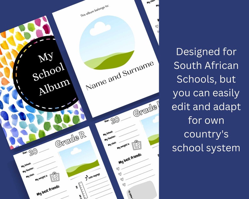 Editable School Album Canva Template Customizable Yearbook Design Back ...