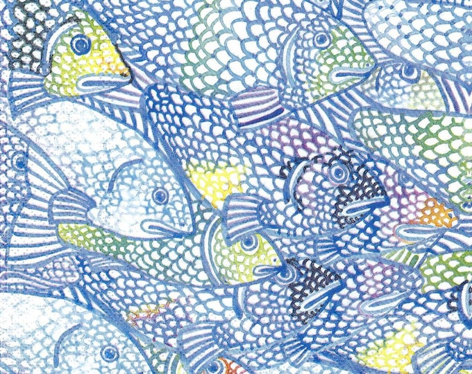 Rainbow Fish Toile Decoupage Napkins Multi Color Allover Print ...