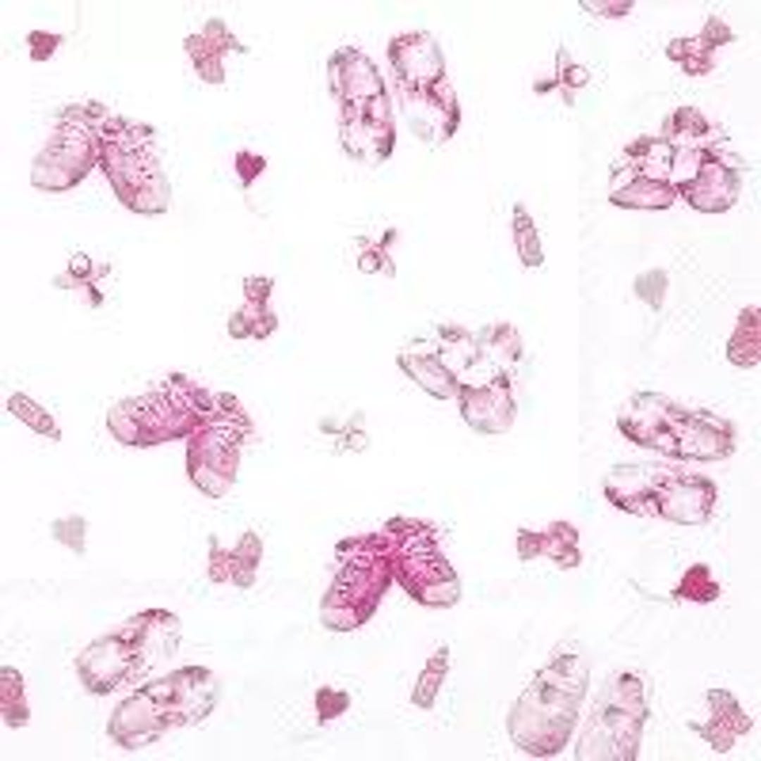 Decoupage Napkins Baby Girl Pink Shoes, Three Individual Cocktail Size ...