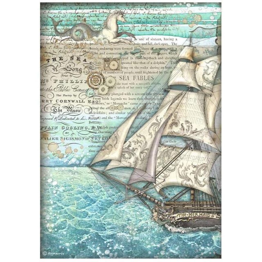 Stamperia Rice Paper A4 Decoupage Paper Songs of the Sea Sailing Ship # ...