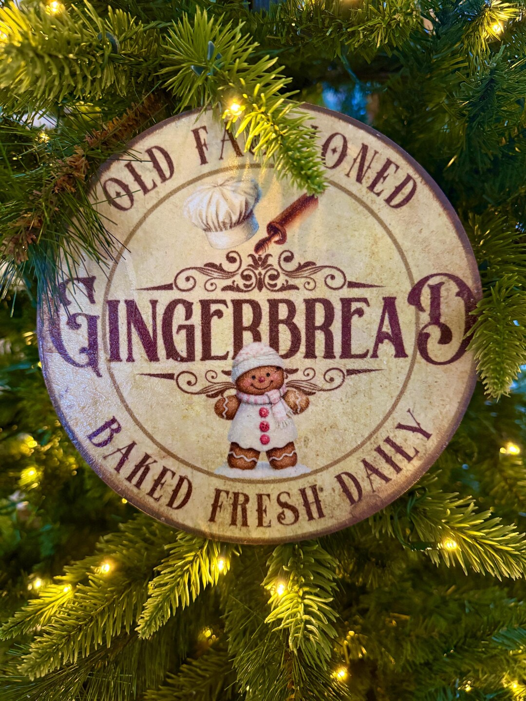Gingerbread Man Bakery Sign 8" Size for Wreaths Ornaments Shelf Display ...