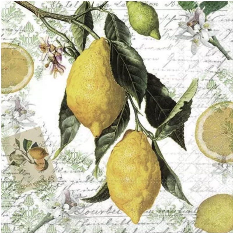 Lemon Paper Napkins - Etsy