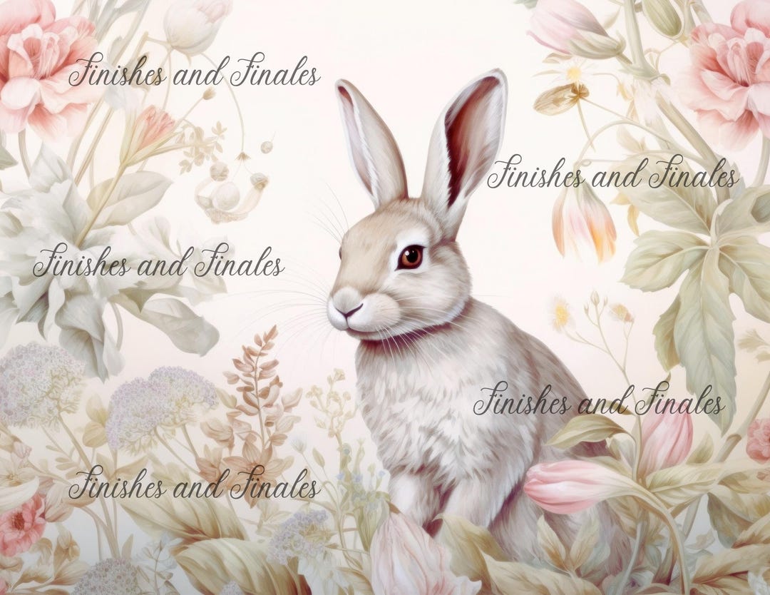 Easter Bunny Rice Paper A4 Bunny, Sweet Little Rabbit With Pretty ...