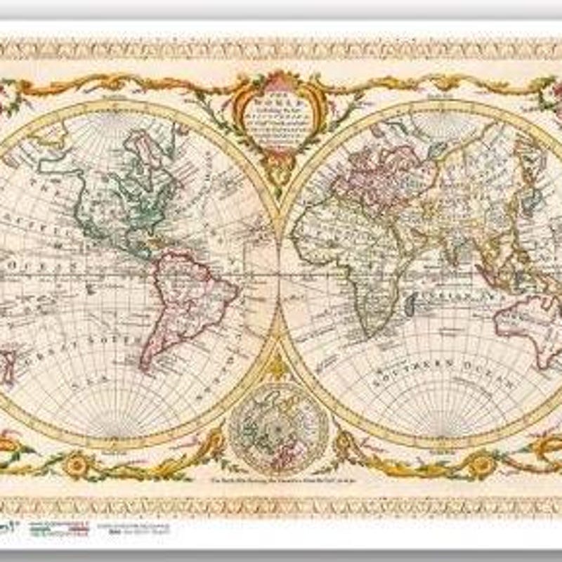 Decoupage World Map - Etsy