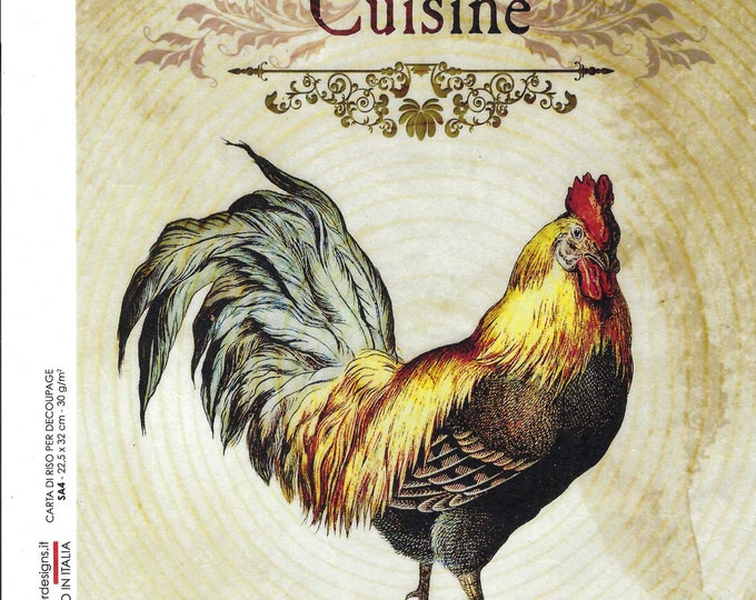 Chicken and Rooster Decorative Decoupage Paper for Furniture Big Size ...