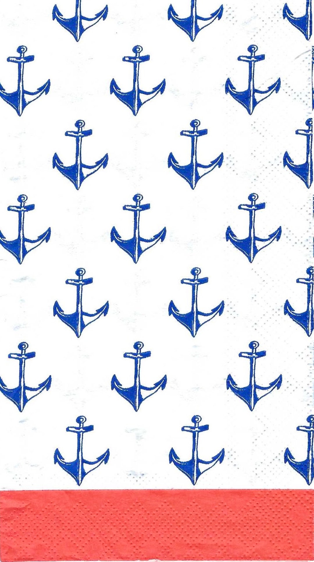 Decoupage Napkins Nautical Allover Print of Blue Anchors on White ...