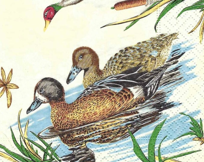 Decoupage Napkins, Duck Pheasant Paper Napkins, 3 Individual Hunting ...