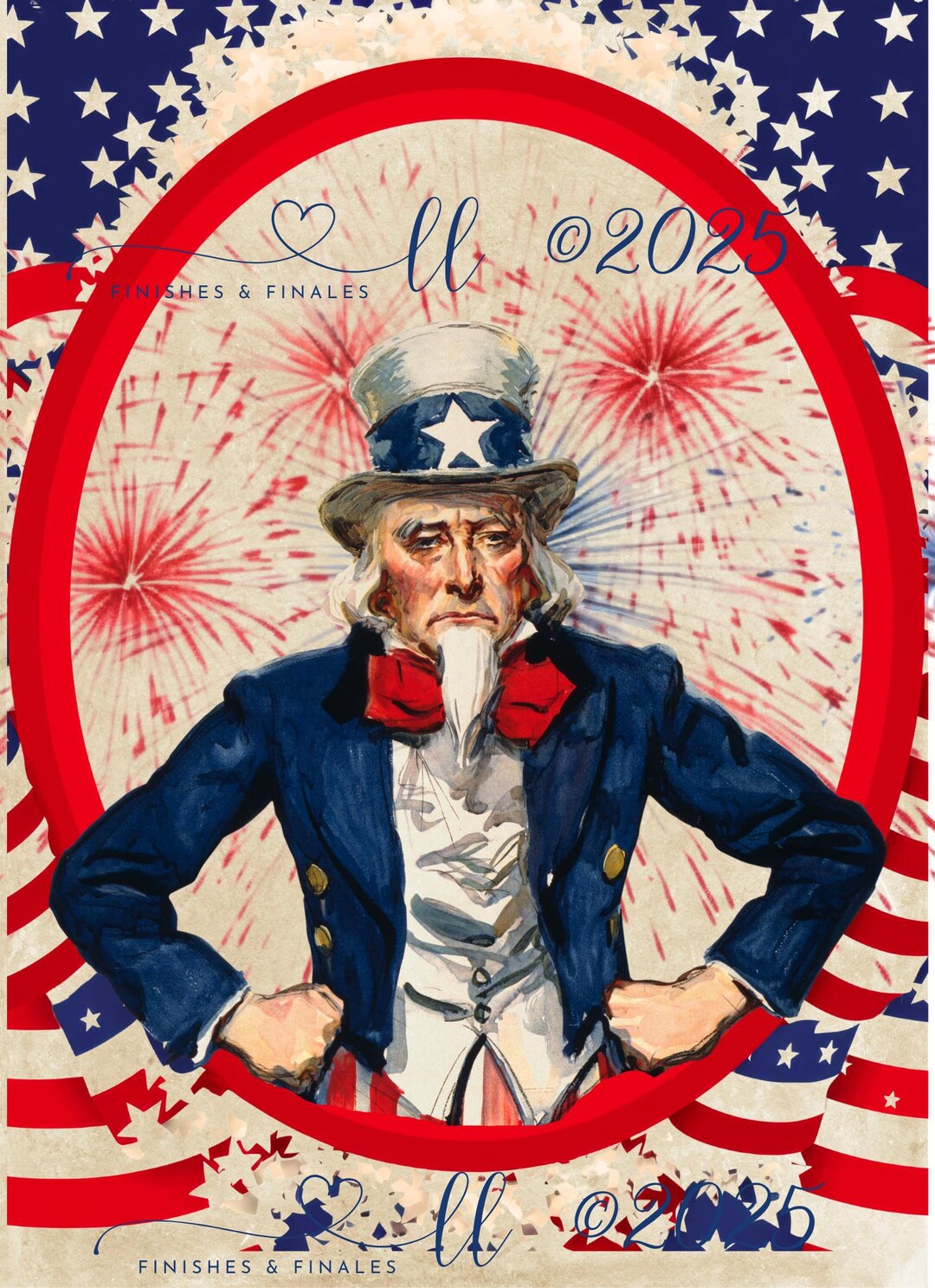 Uncle Sam Rice Paper for Decoupage Choose A4 or A5 Size Vintage Style ...