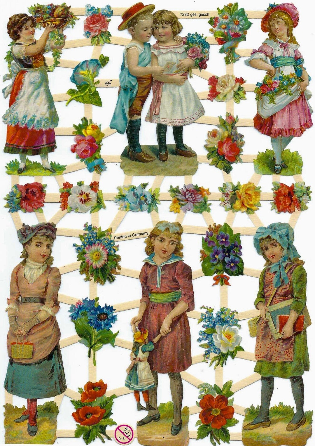 Victorian Children Die Cut Sheet Embossed Vintage Style Imported From ...