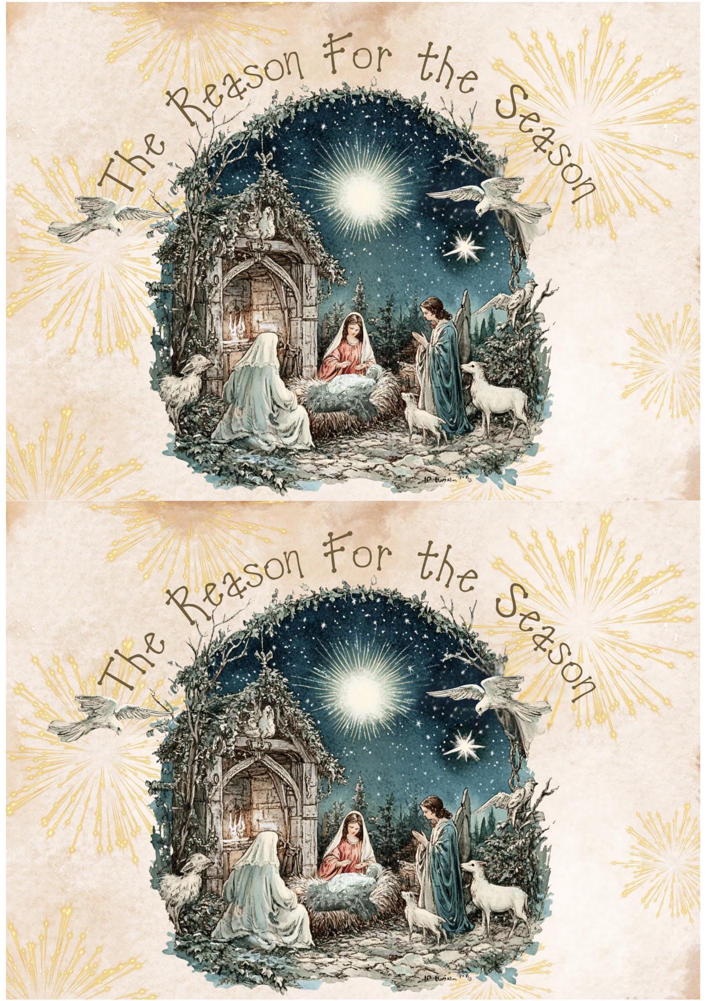 Nativity Christmas Eve Decoupage Rice Paper Choose Your Size One A4 ...