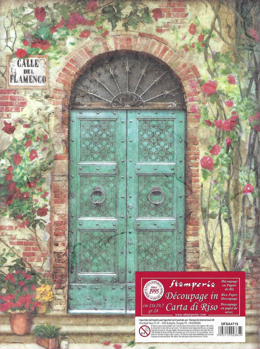 Stamperia Rice Paper Desire Calle De Flamenco for Decoupage Card Making ...