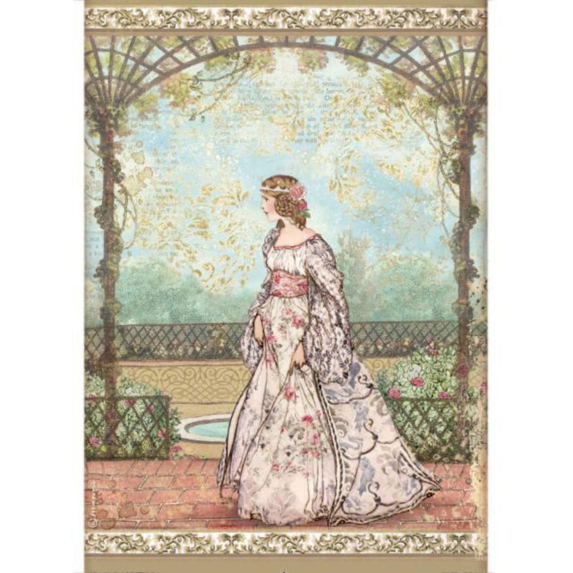 Stamperia Rice Paper A4 Size Sleeping Beauty Princess Decoupage Paper ...