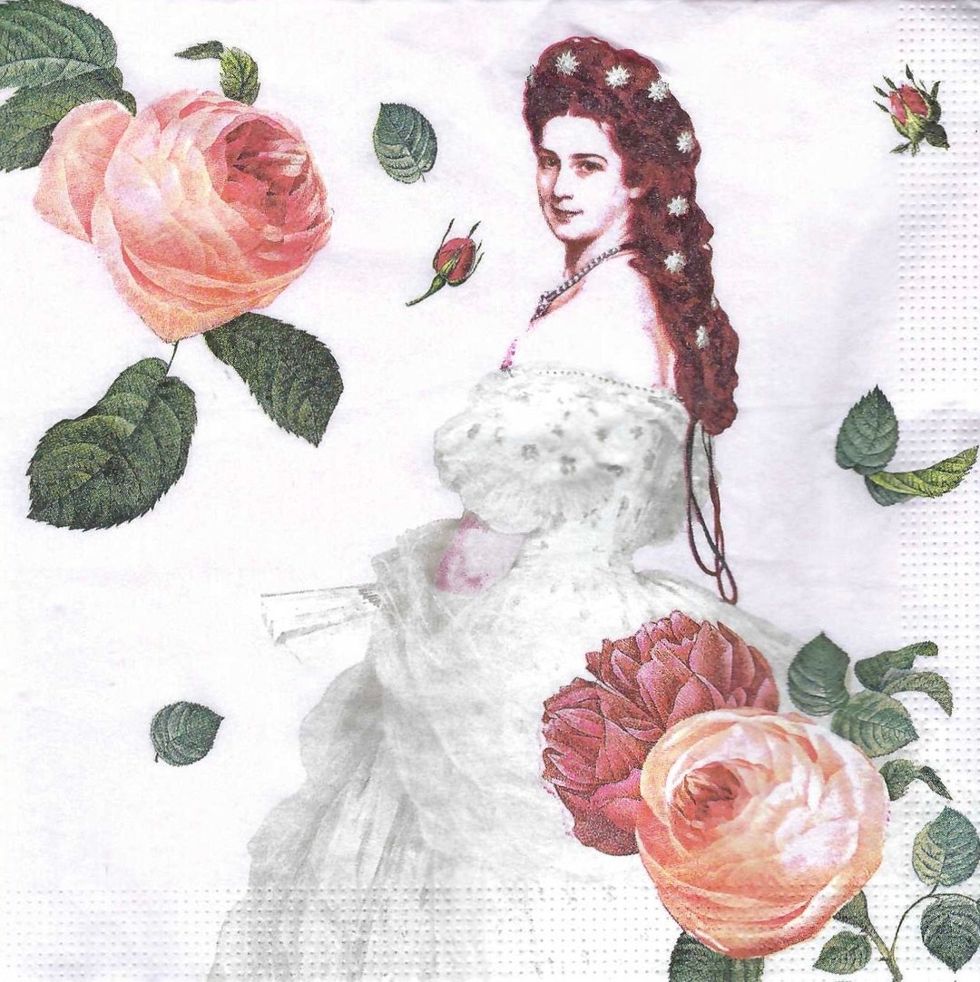 Empress Elisabeth of Austria Decoupage Paper Napkins on Pink Background ...