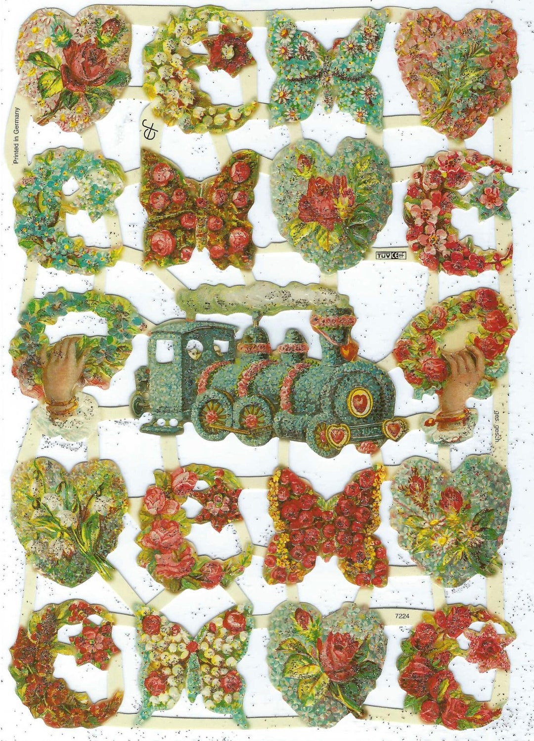 Gorgeous Die Cut Sheet Floral Embossed Vintage Style Multiple Images of ...