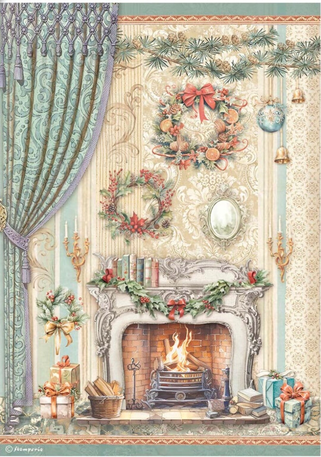 Stamperia Rice Paper the Nutcracker Chimney Christmas Theme Decoupage ...