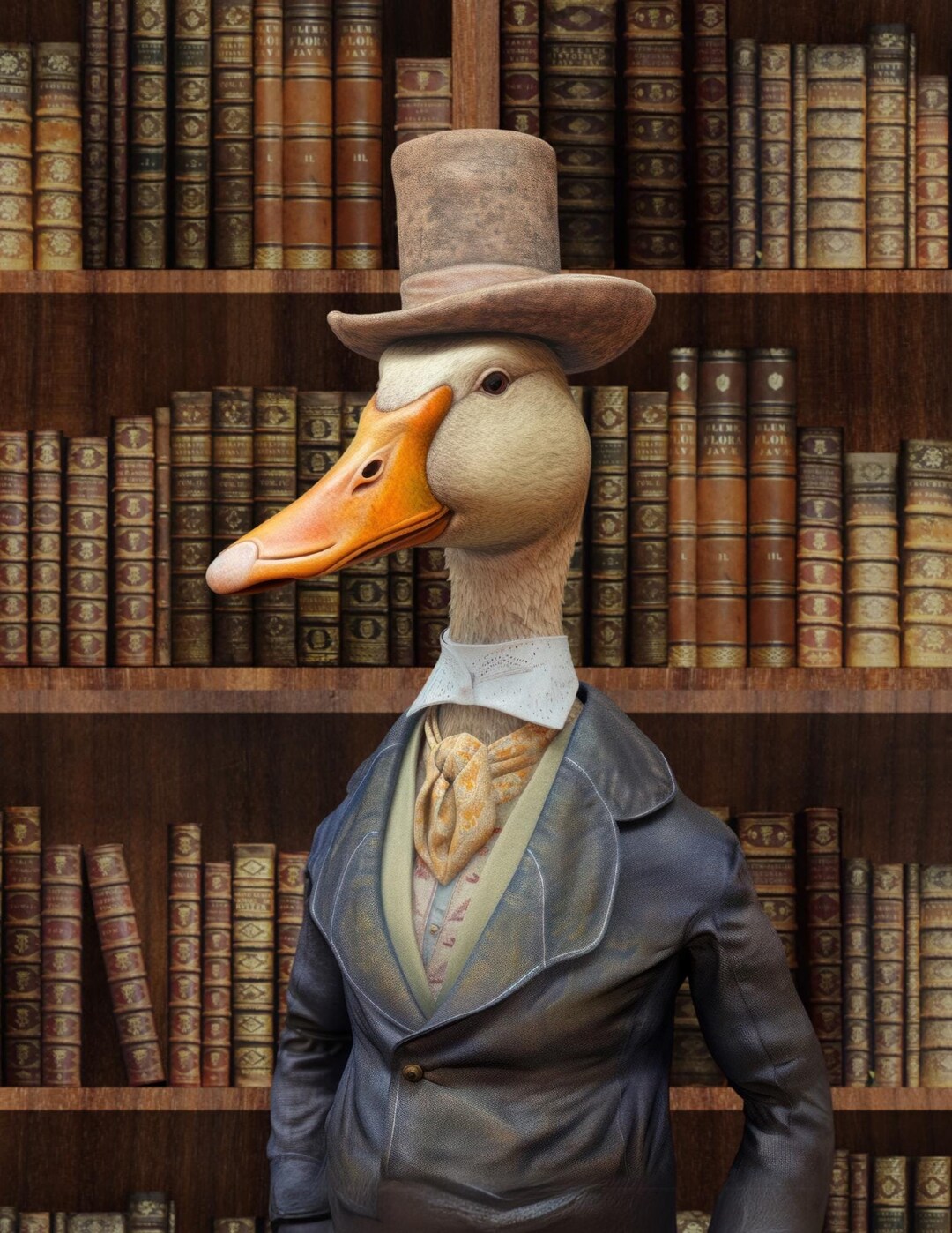 Sophisticated Duck Digital Print Victorian Handsome English Gentleman ...