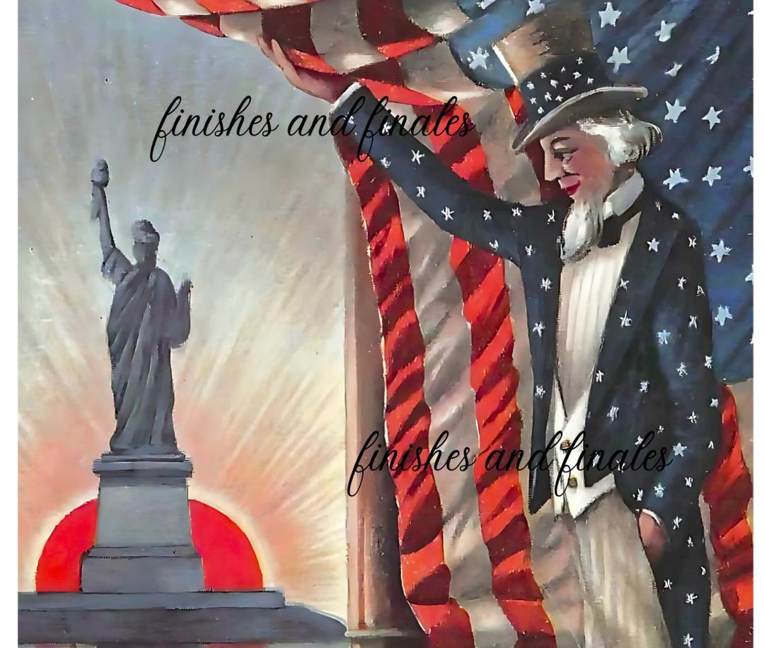 Uncle Sam Lady Liberty American Flag Rice Paper for Decoupage, Vintage ...