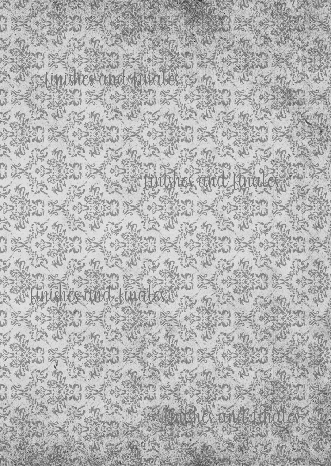 Vintage Style Damask Pattern Rice Paper, Charcoal on Grey Tone on Tone ...