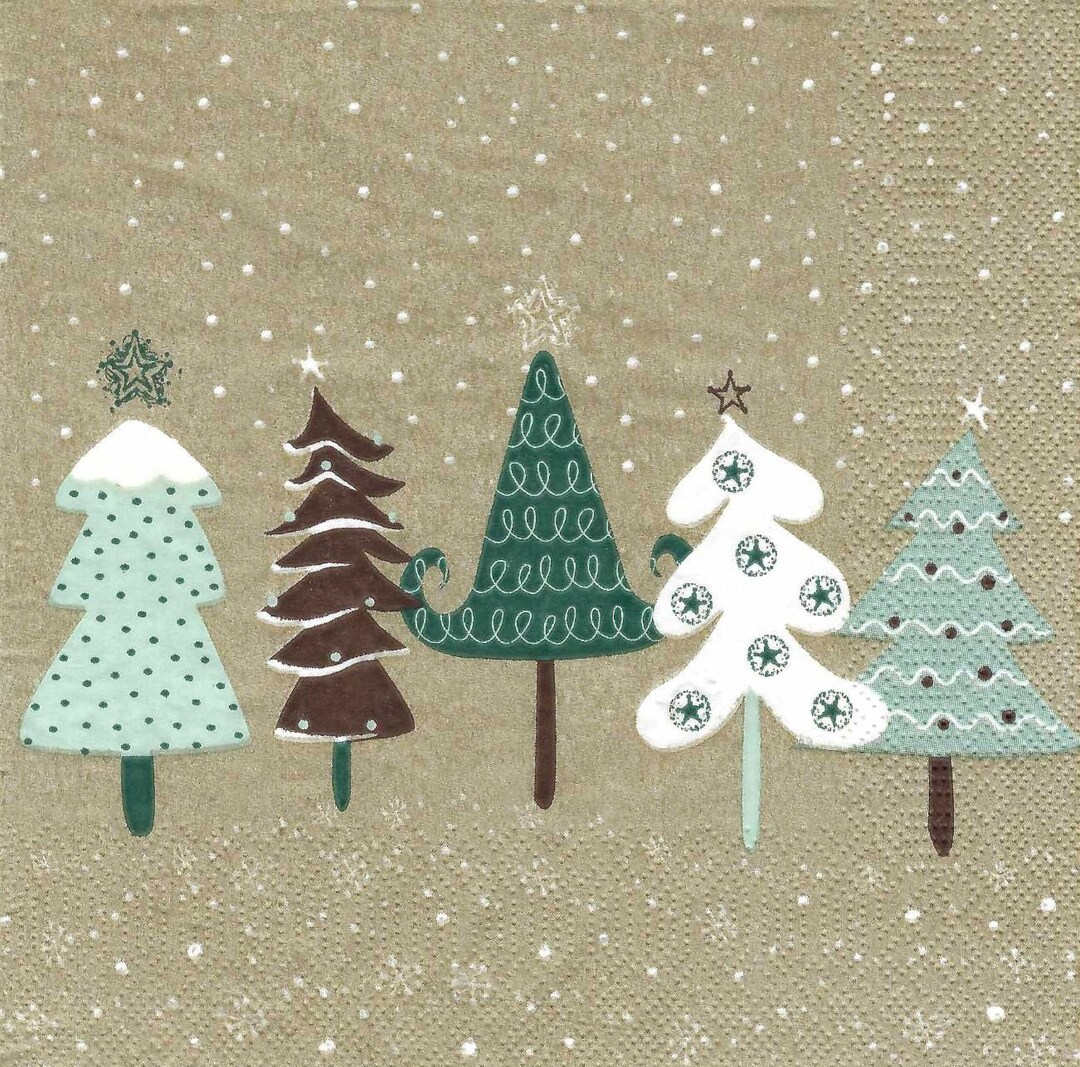 Snowy Echo Trees on Craft Background Snowy Forest Includes Three ...