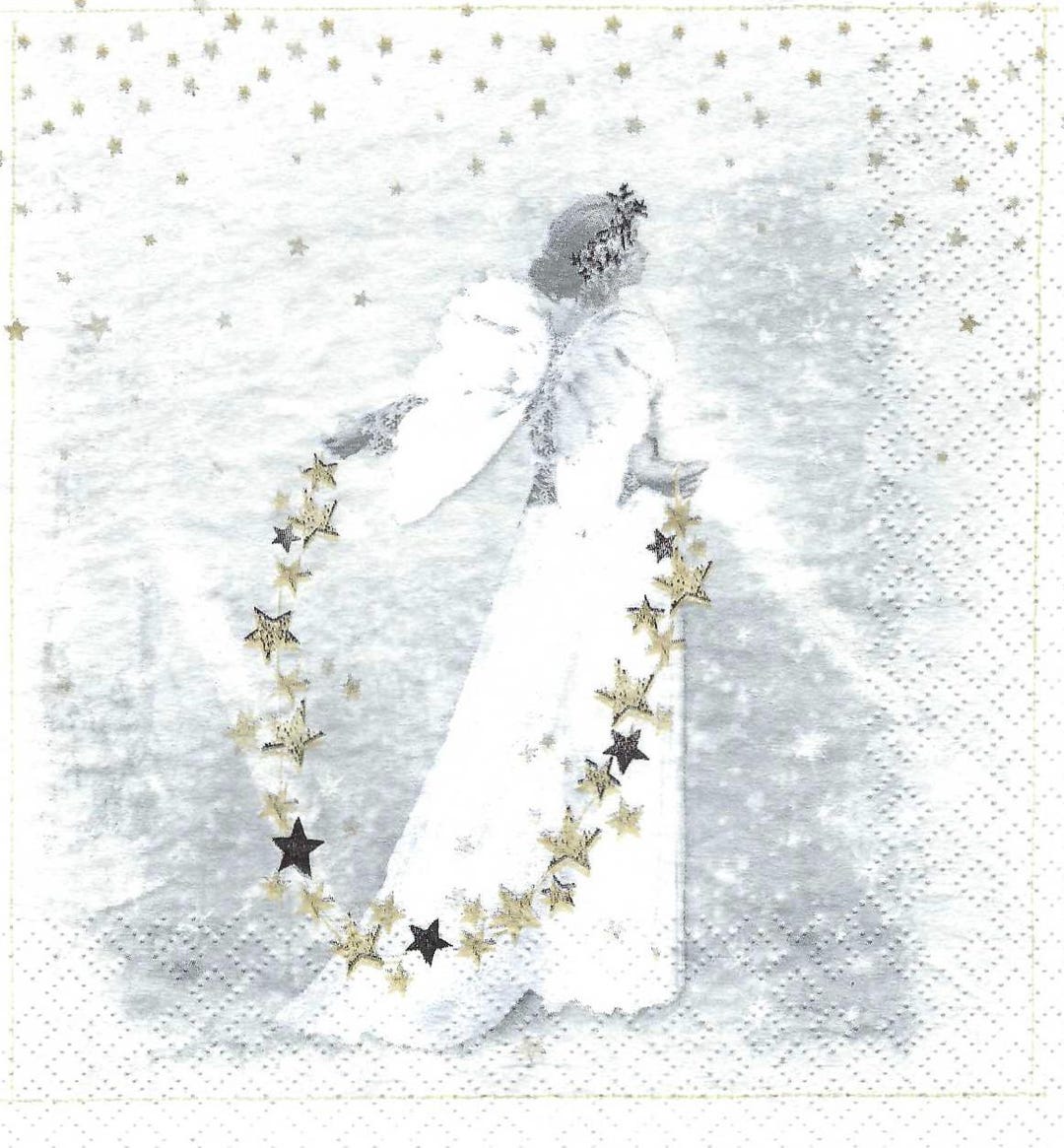 Decoupage Napkins Angel With Wreath of Stars Includes Three Luncheon ...