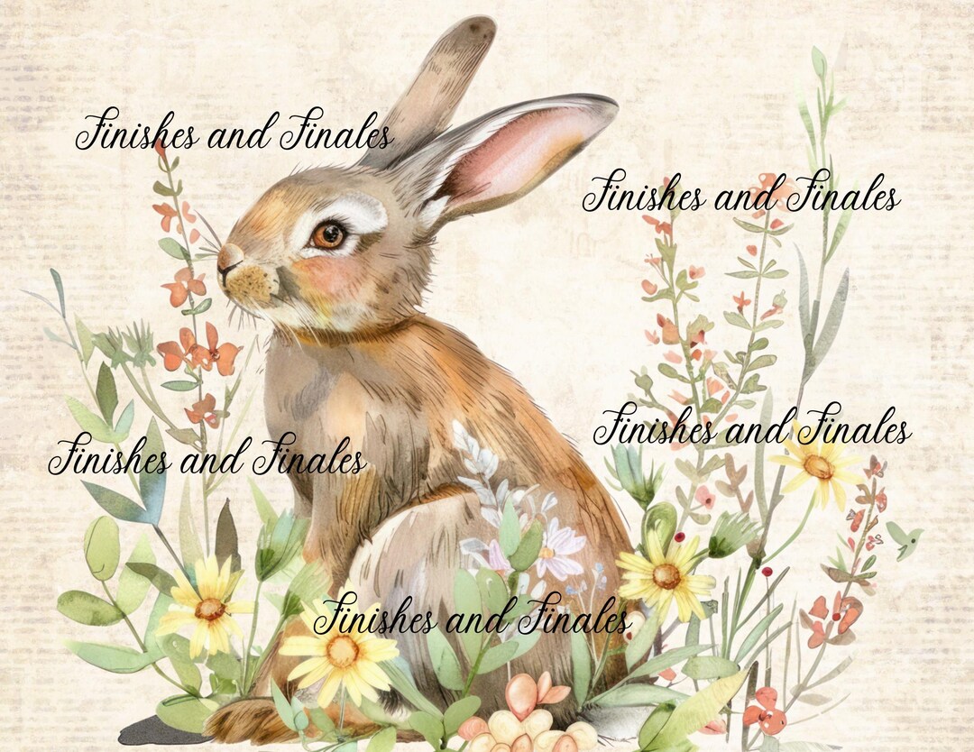 Easter Bunny Rice Paper A4 Bunny, Sweet Little Rabbit With Soft Muted ...