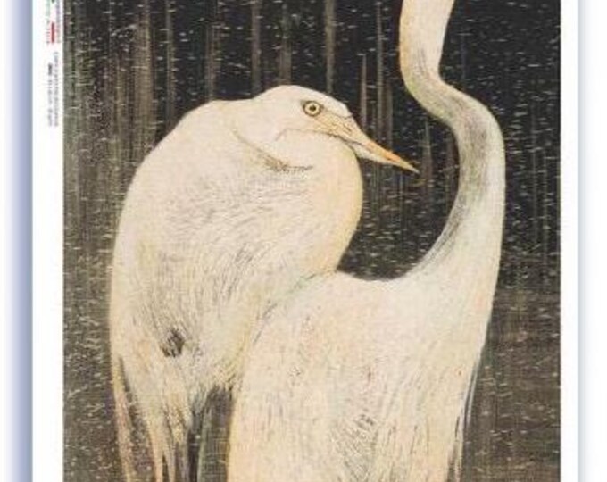 Two Herons Rice Paper A4 Size Antique Artwork Rice Paper for Decoupage ...