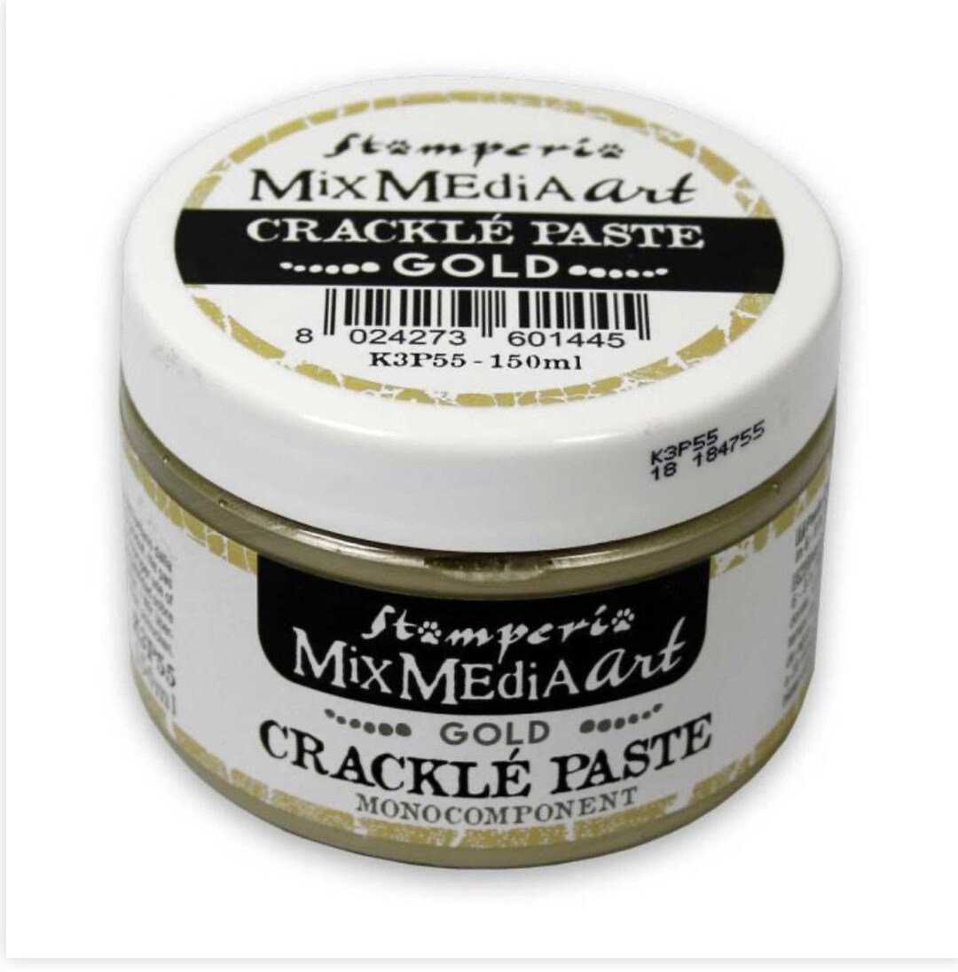 Stamperia Crackle Paste Gold Monocomponent Mixed Media Art Paste, 150 ...