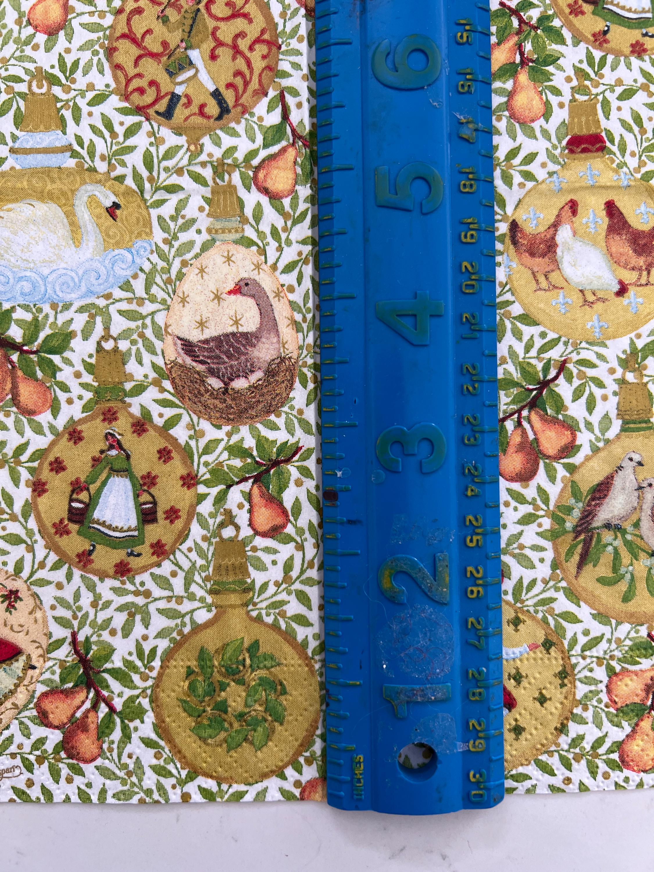 Twelve Days of Christmas Decoupage Napkins Partridge in a Pear Tree ...