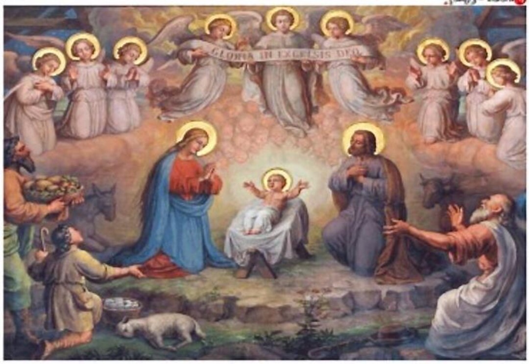 Nativity Manger Scene Rice Paper for Decoupage Fresco by Josef Kastner ...