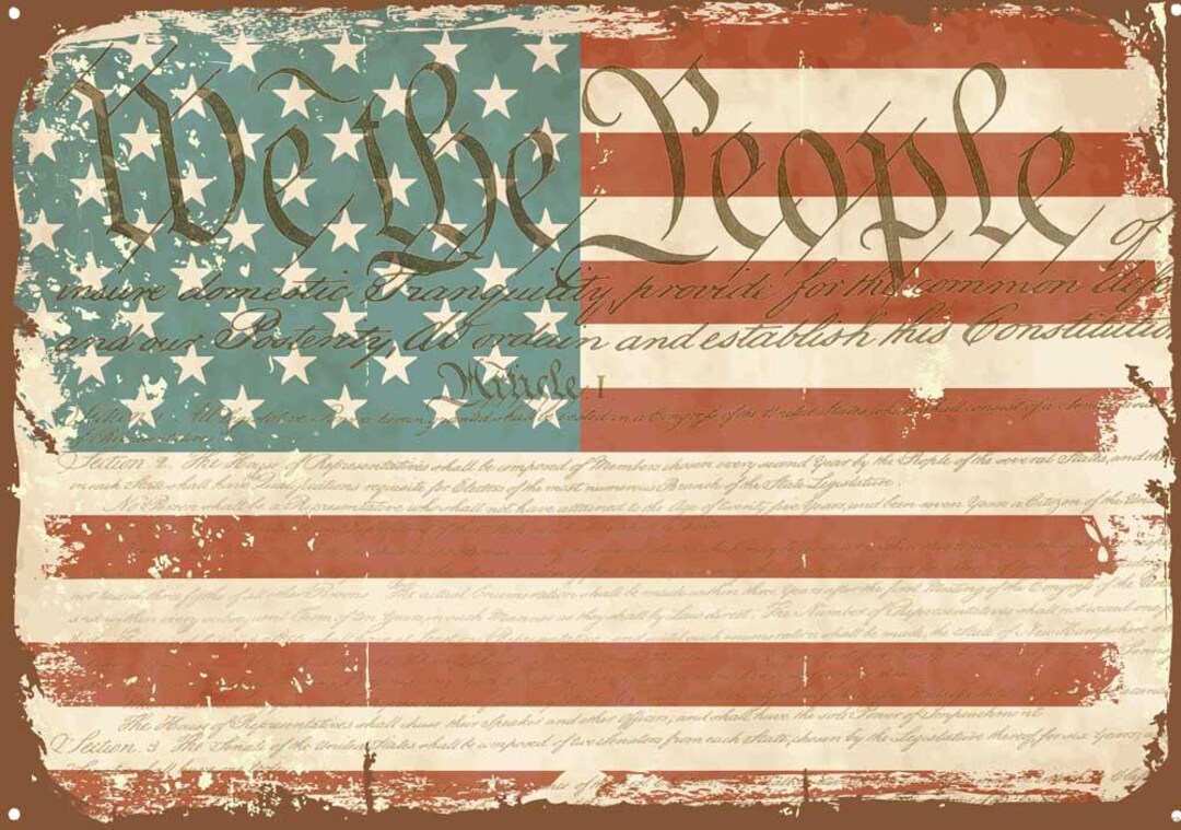 We the People American Flag Decoupage Rice Paper on Constitution ...