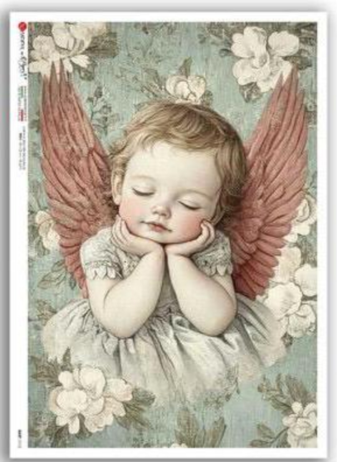 Angel Rice Paper A4 Size, Angel Cupid Valentines Day Decoupage Paper ...